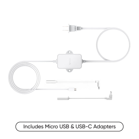 Wyze Outdoor Power Adapter | Power Unit, MicroUSB and USB-C adapter